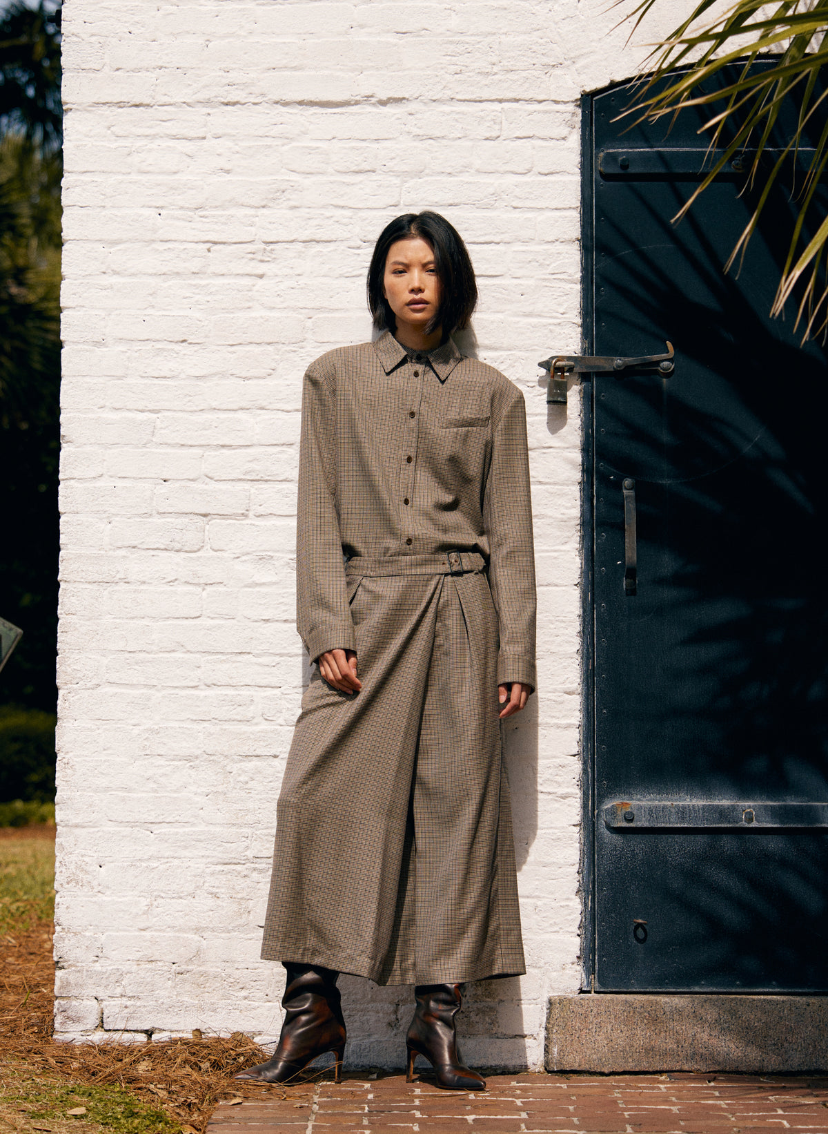 Thomas Menswear Check Wrap Culotte – Tibi Official