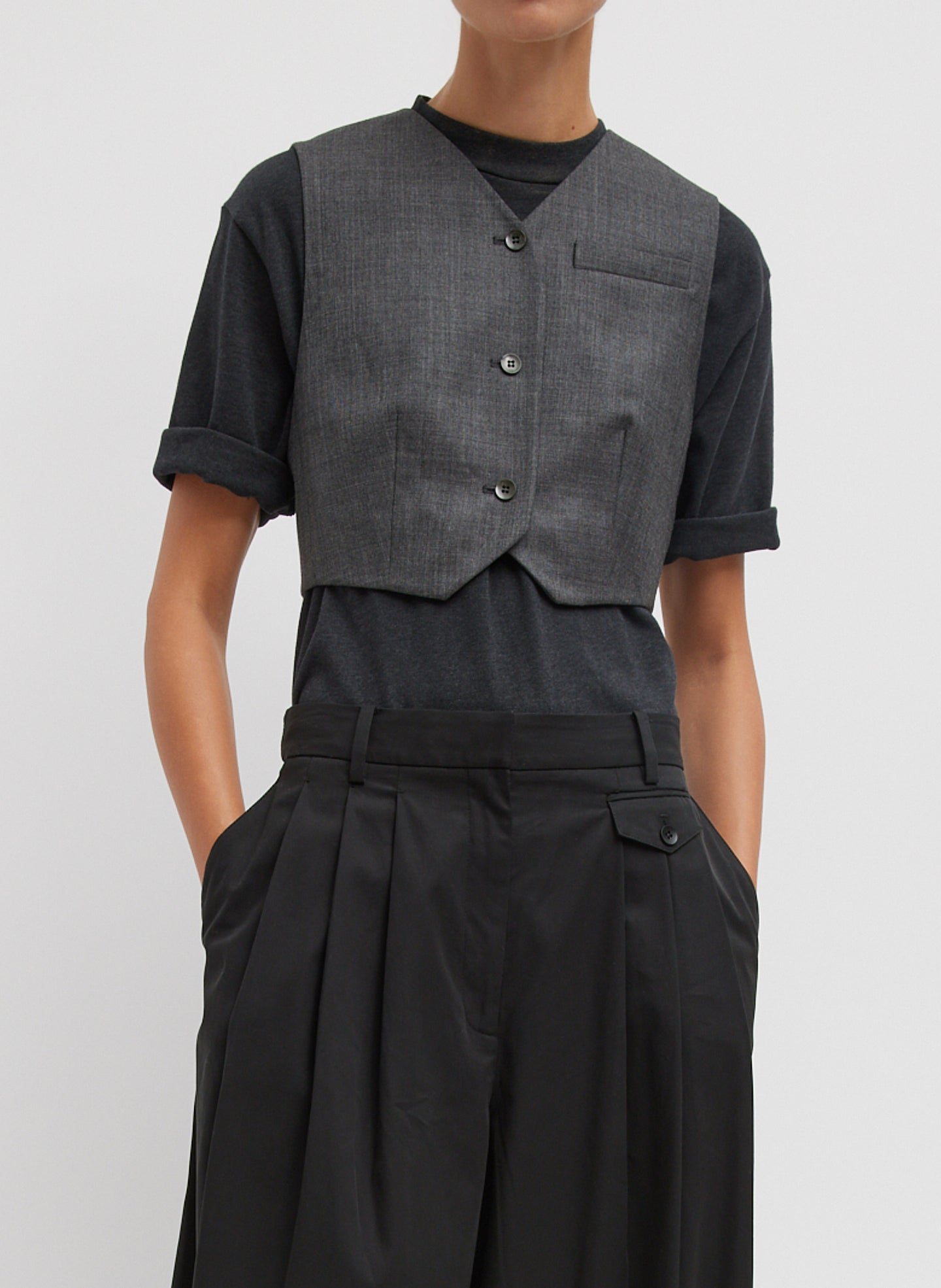 Ellis Suiting Shrunken Vest – Tibi Official