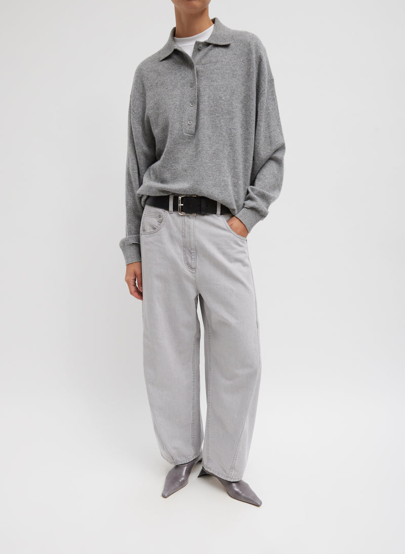 Washable Cashmere Easy Polo Sweater – Tibi Official
