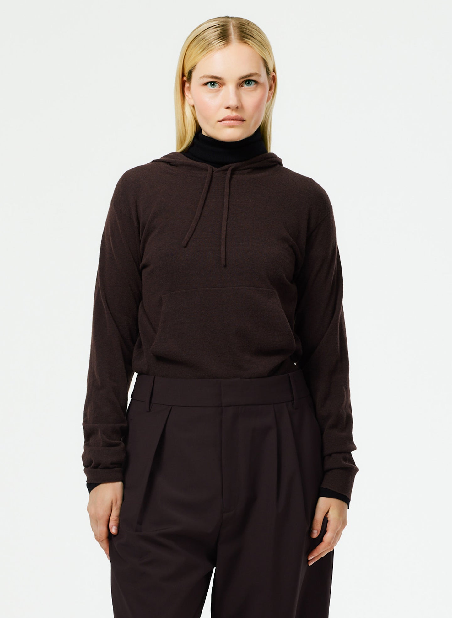 Skinlike Mercerized Wool Shrunken Hoodie – Tibi Official