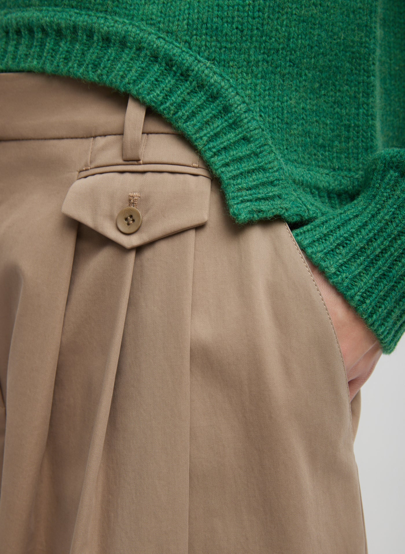 Bio Twill Triple Pleat Cropped Pant – Tibi Official