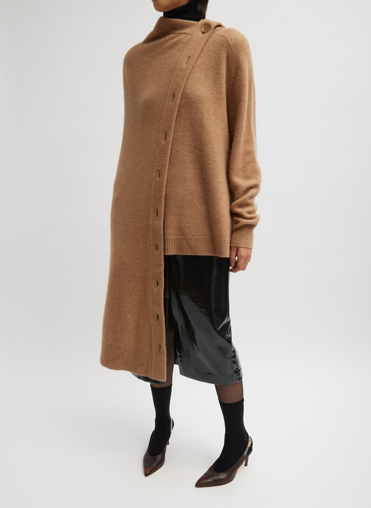 Camel Hair Knit Cape – Tibi Official
