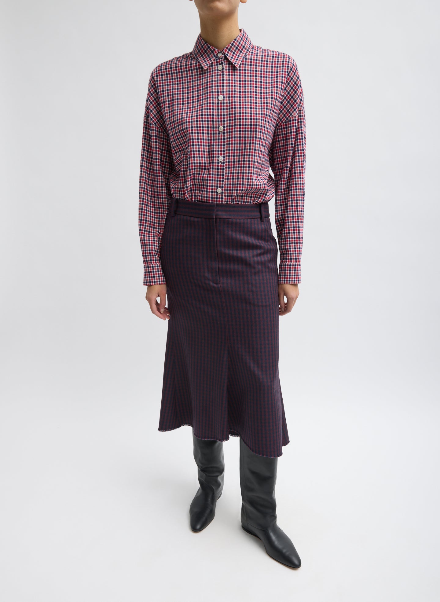 Jules Wool Gingham Sculpted Silke Skirt – Tibi Official