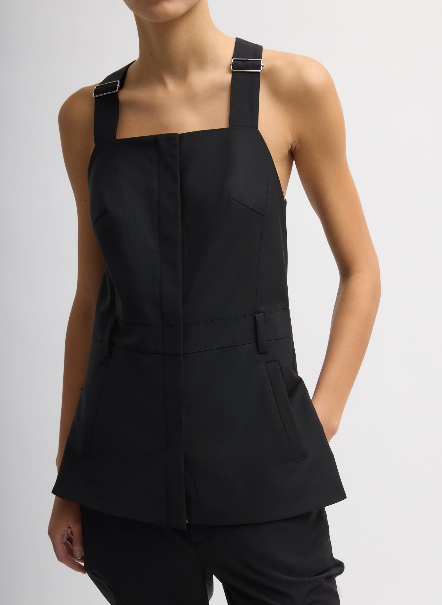 Recycled Tropical Wool Overall Top – Tibi Official