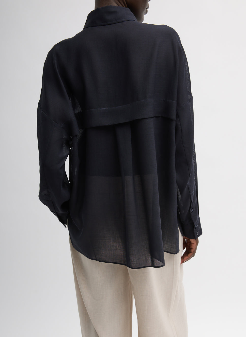Sheer Wool Gauze Oversized Shirt – Tibi Official