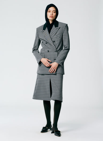 Double Faced Menswear Check Double Breasted Blazer – Tibi Official