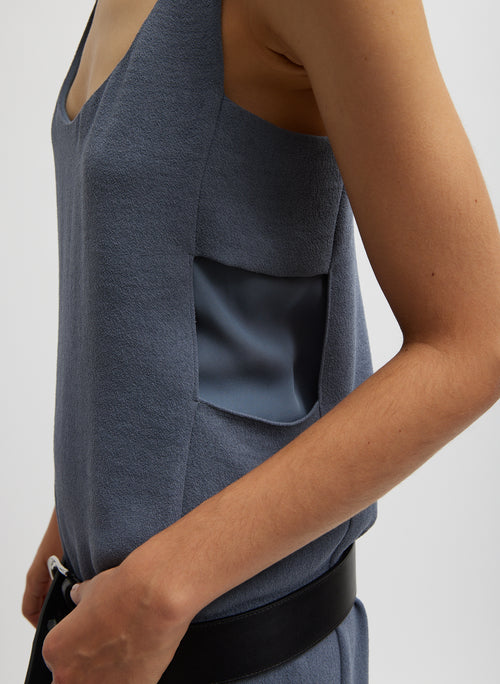 Pebble Sable Paneled Tank Dress – Tibi Official