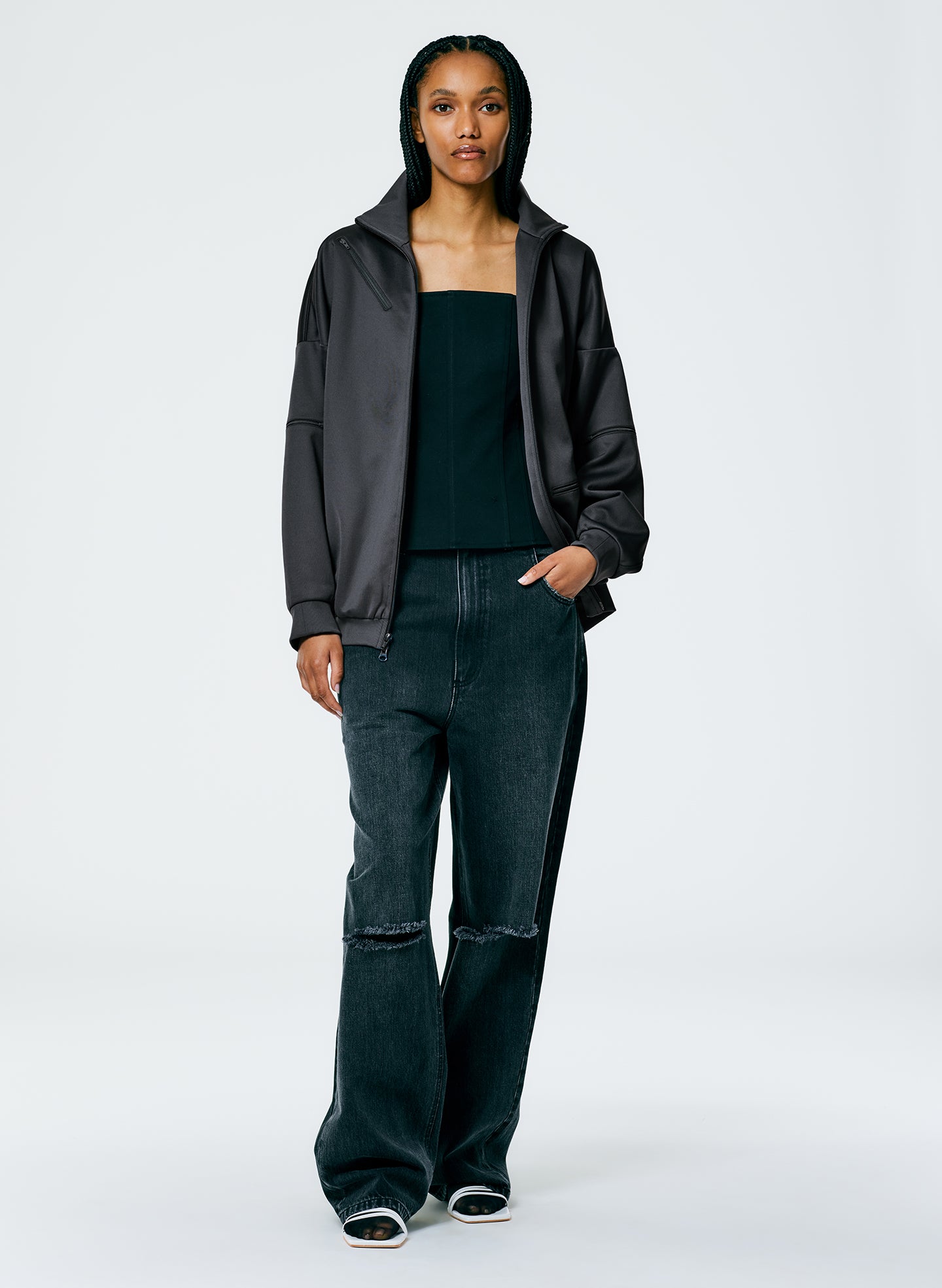 Active Knit Zipper Detailed Track Jacket – Tibi Official