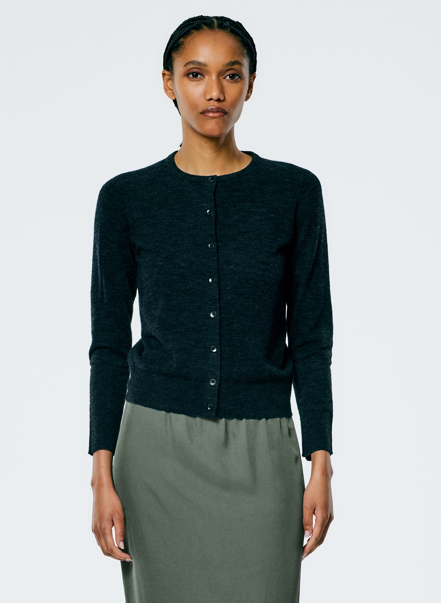 Skinlike Mercerized Wool Shrunken Cardigan – Tibi Official
