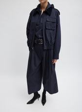 Bio Twill Bomber Jacket With Removable Corduroy Collar – Tibi Official