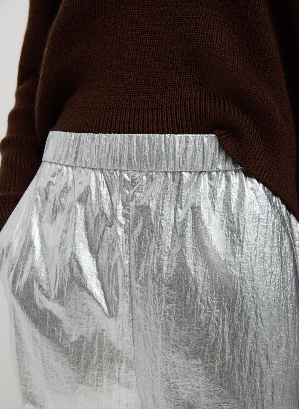 Silver Metallic Nylon Winslow Pant – Tibi Official