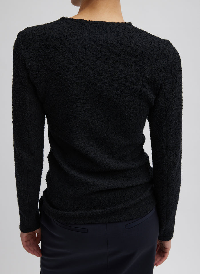 Boucle Knit Long Sleeve Circular Top – Tibi Official