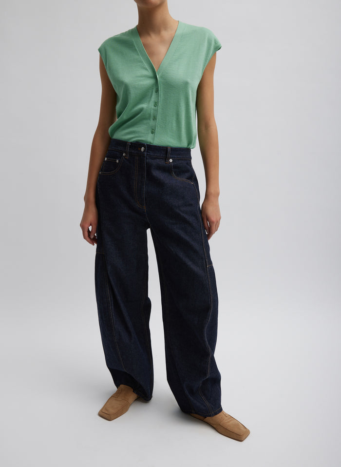 Cashmere Silk Blend Sleeveless Button Down Sweater – Tibi Official