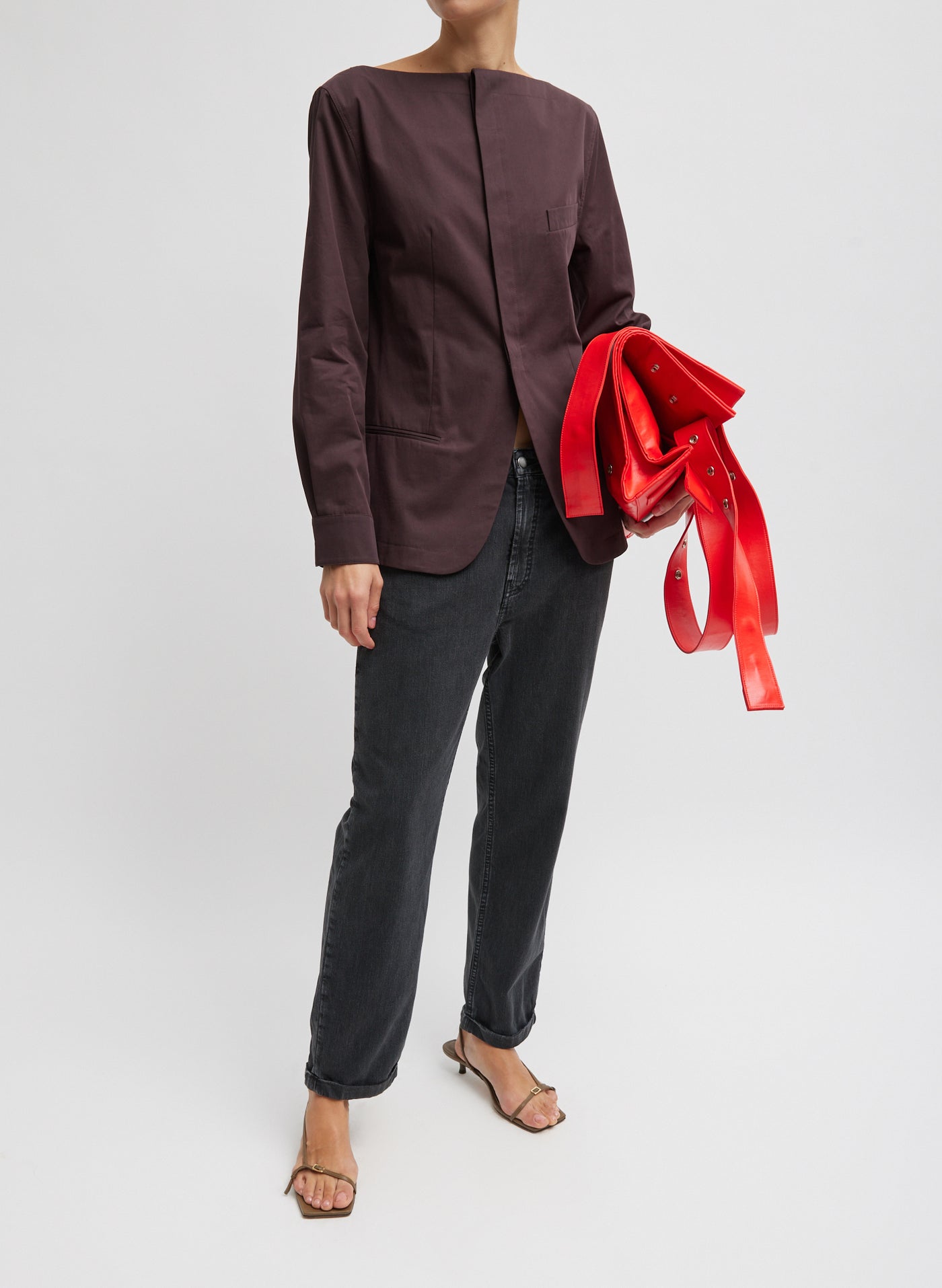 Bio Twill Boatneck Shirt Jacket – Tibi Official