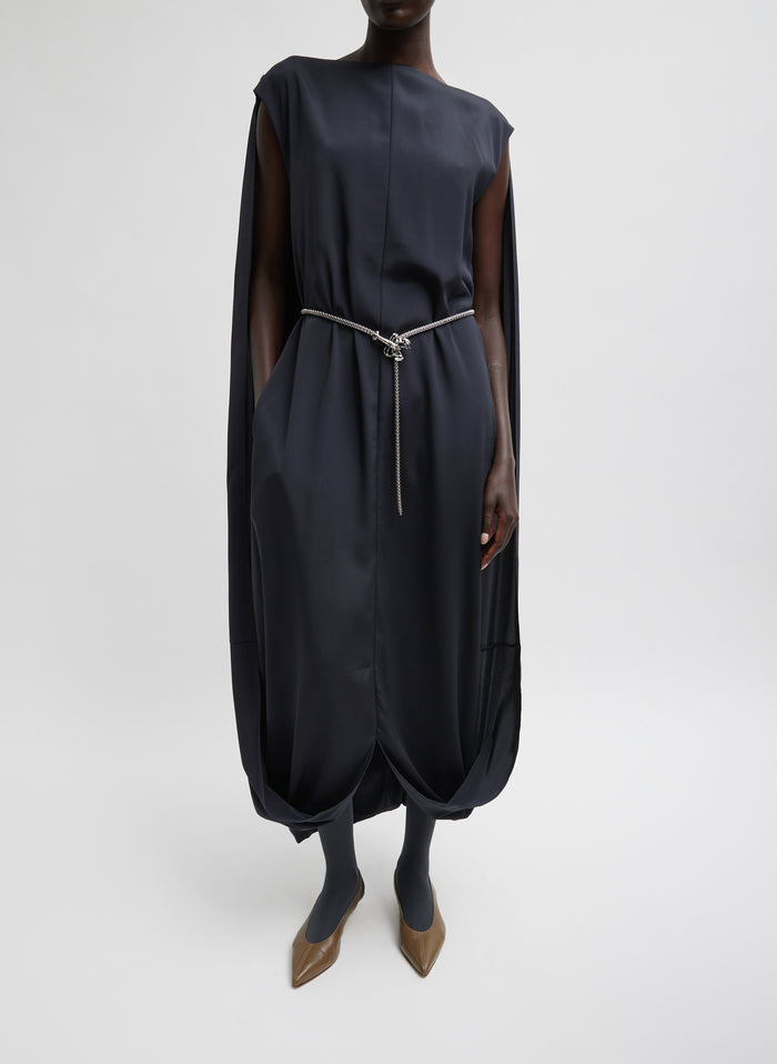Stretch Silk Nylon Wide Neck Cape Dress – Tibi Official