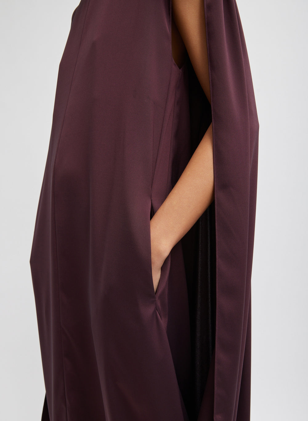 Stretch Silk Nylon Wide Neck Cape Dress – Tibi Official