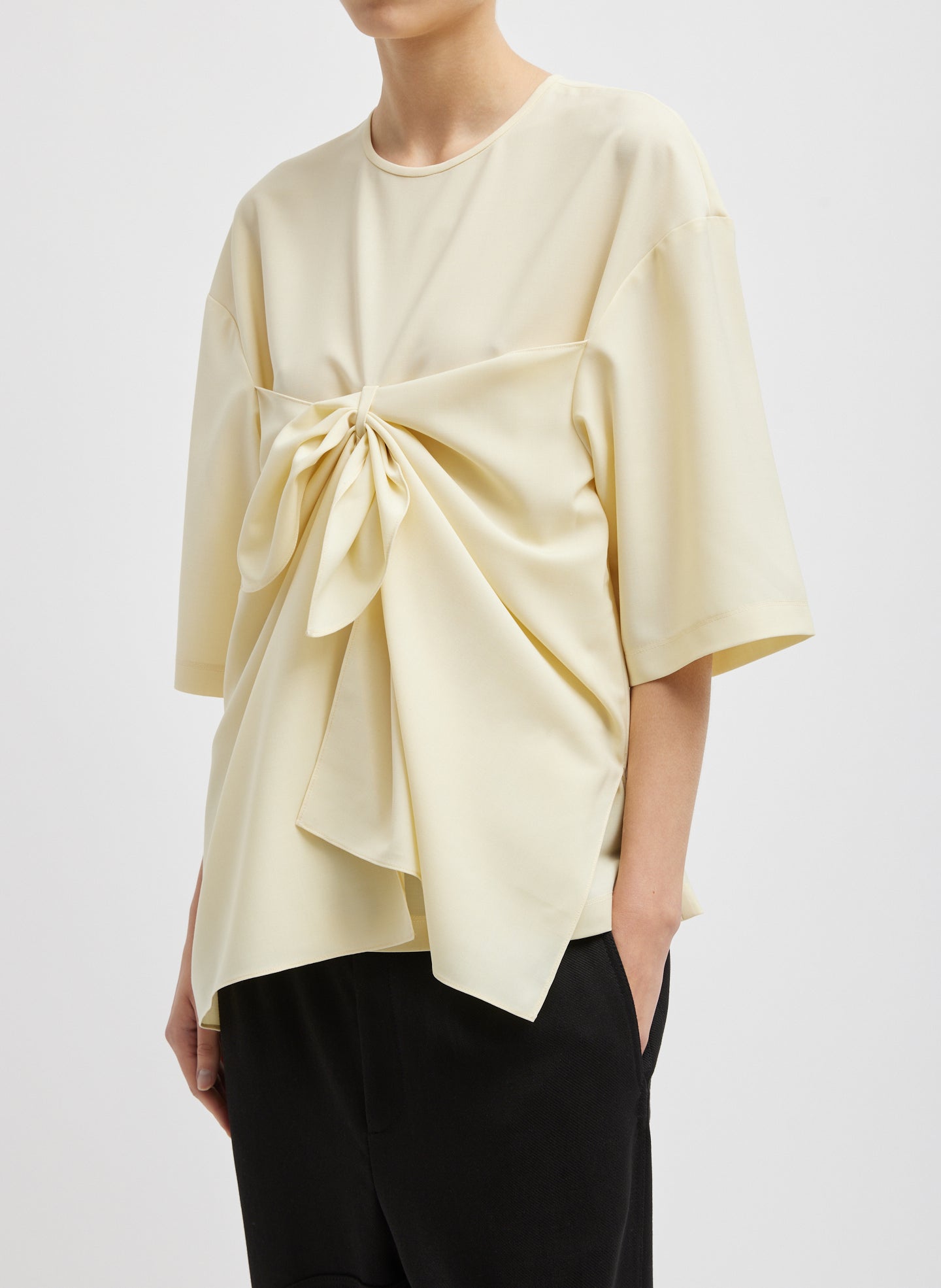 Tropical Wool Tie Front T-Shirt – Tibi Official