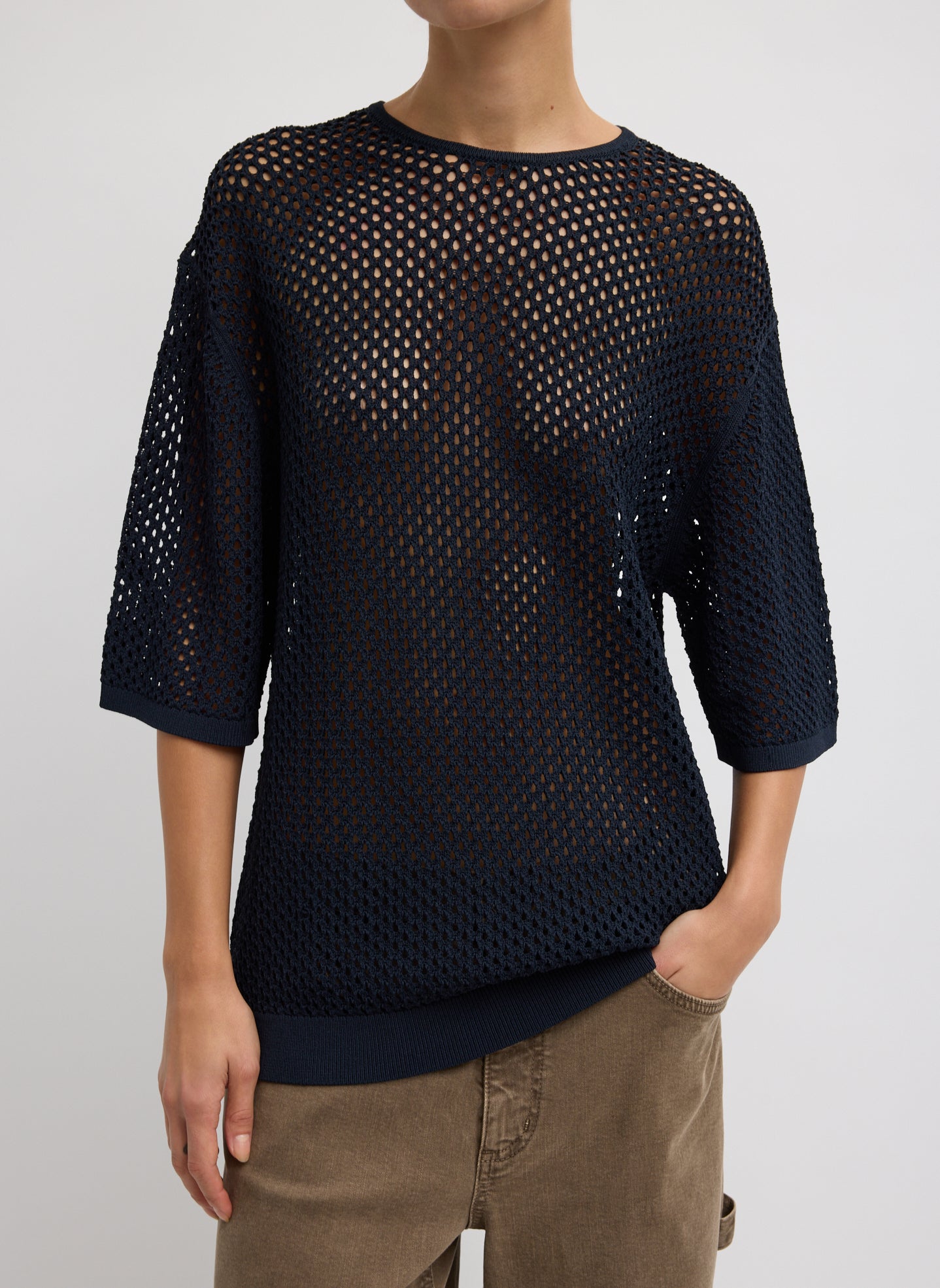 Crochet Netting Oversized Easy T-Shirt – Tibi Official