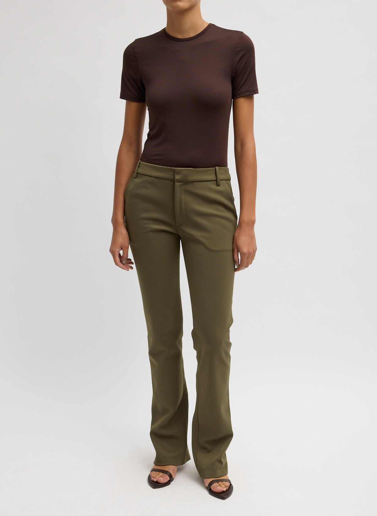 Spring Bonded Twill Elfie Trousers With Slits – Tibi Official