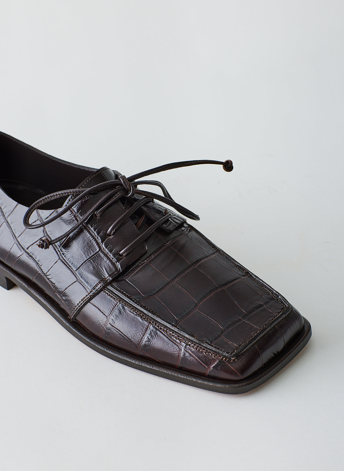 Croc Print Brody Square Toe Loafer – Tibi Official