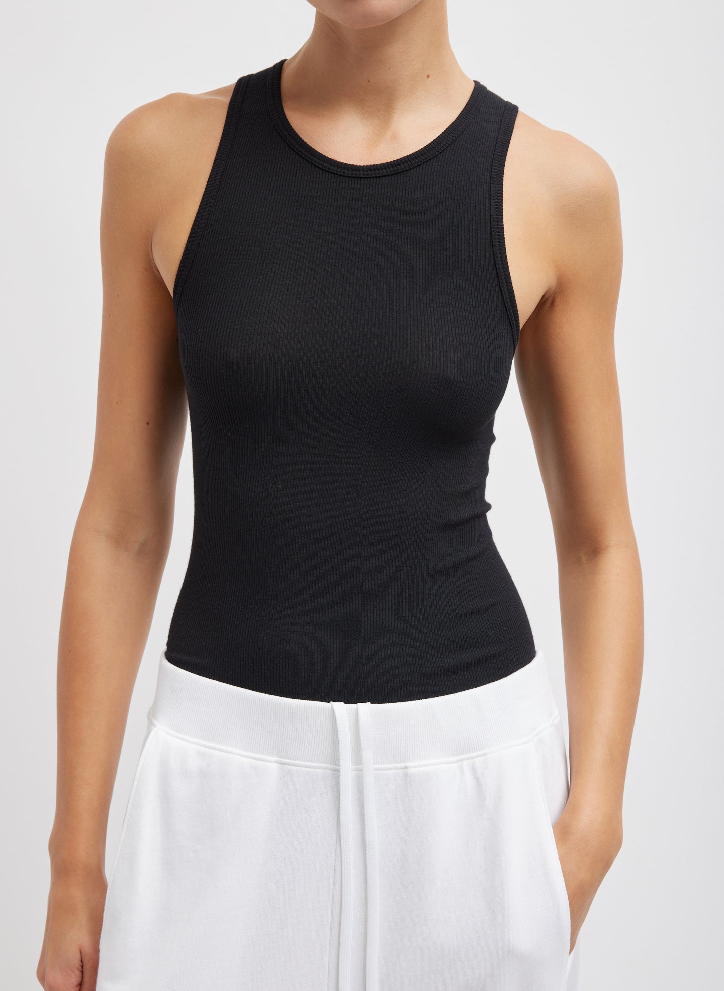 Circular Fine Rib T-Shirt Tank – Tibi Official