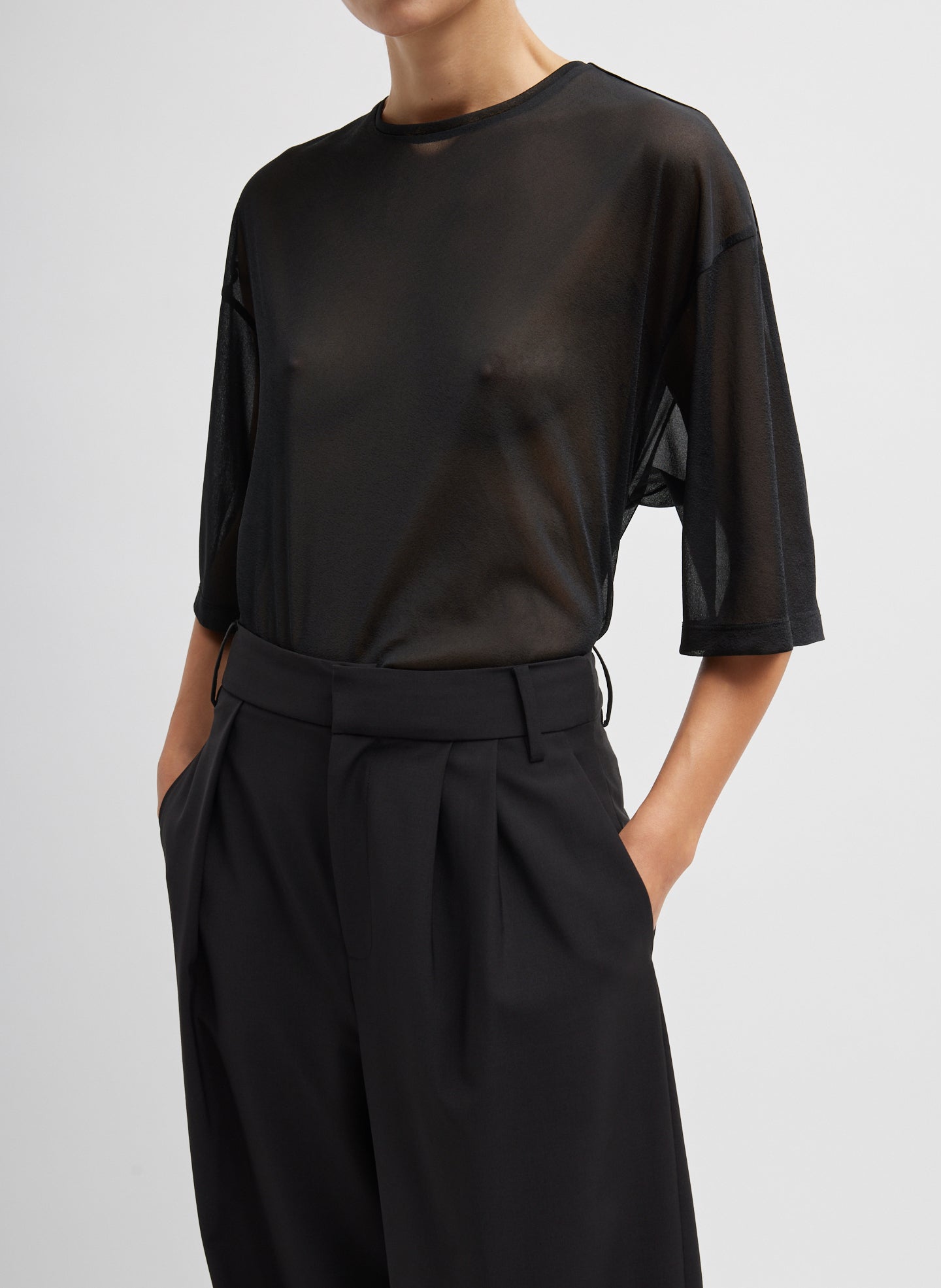 Sheer Gauze Easy T-Shirt – Tibi Official