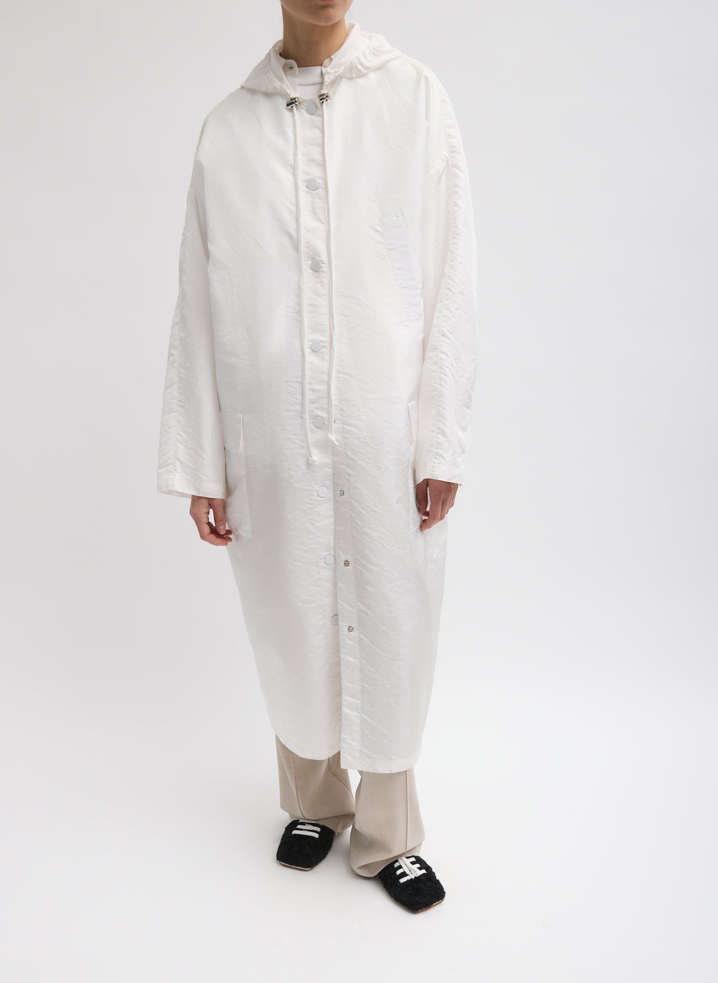 Crispy Nylon Hooded Coat – Tibi Official