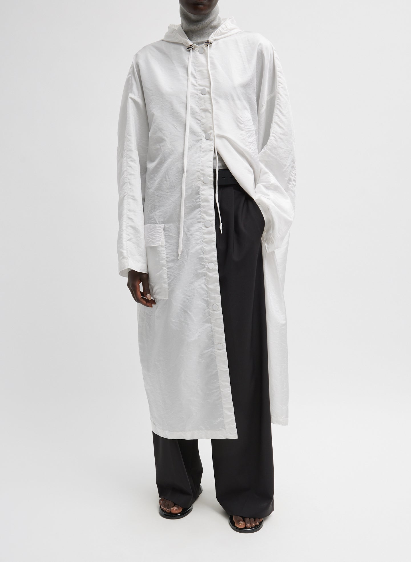 Crispy Nylon Hooded Coat – Tibi Official