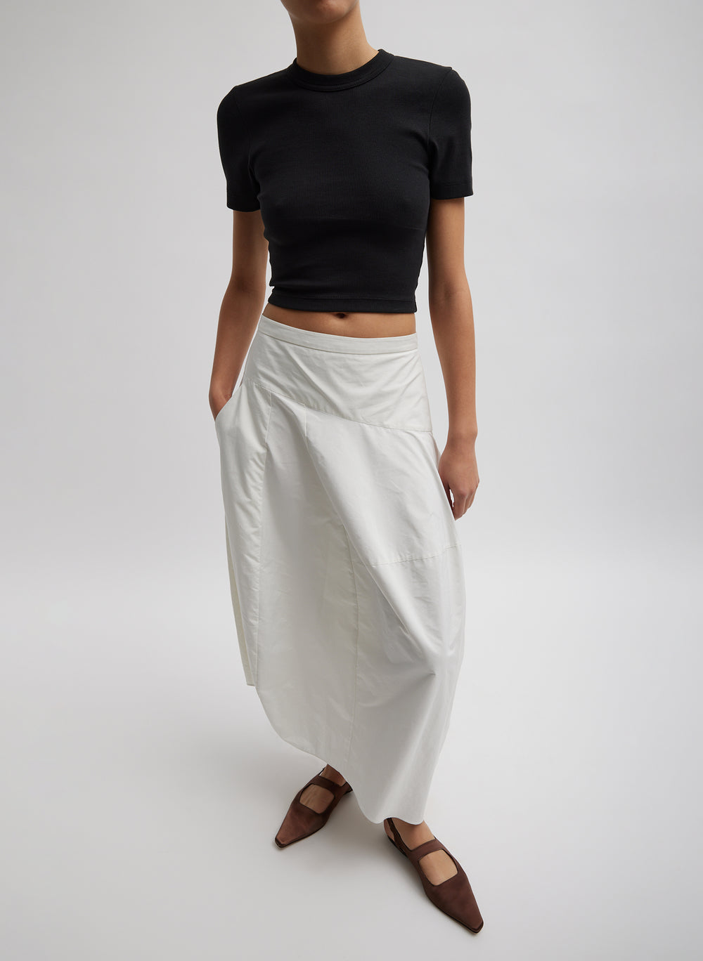 Nylon Asymmetrical Balloon Skirt – Tibi Official