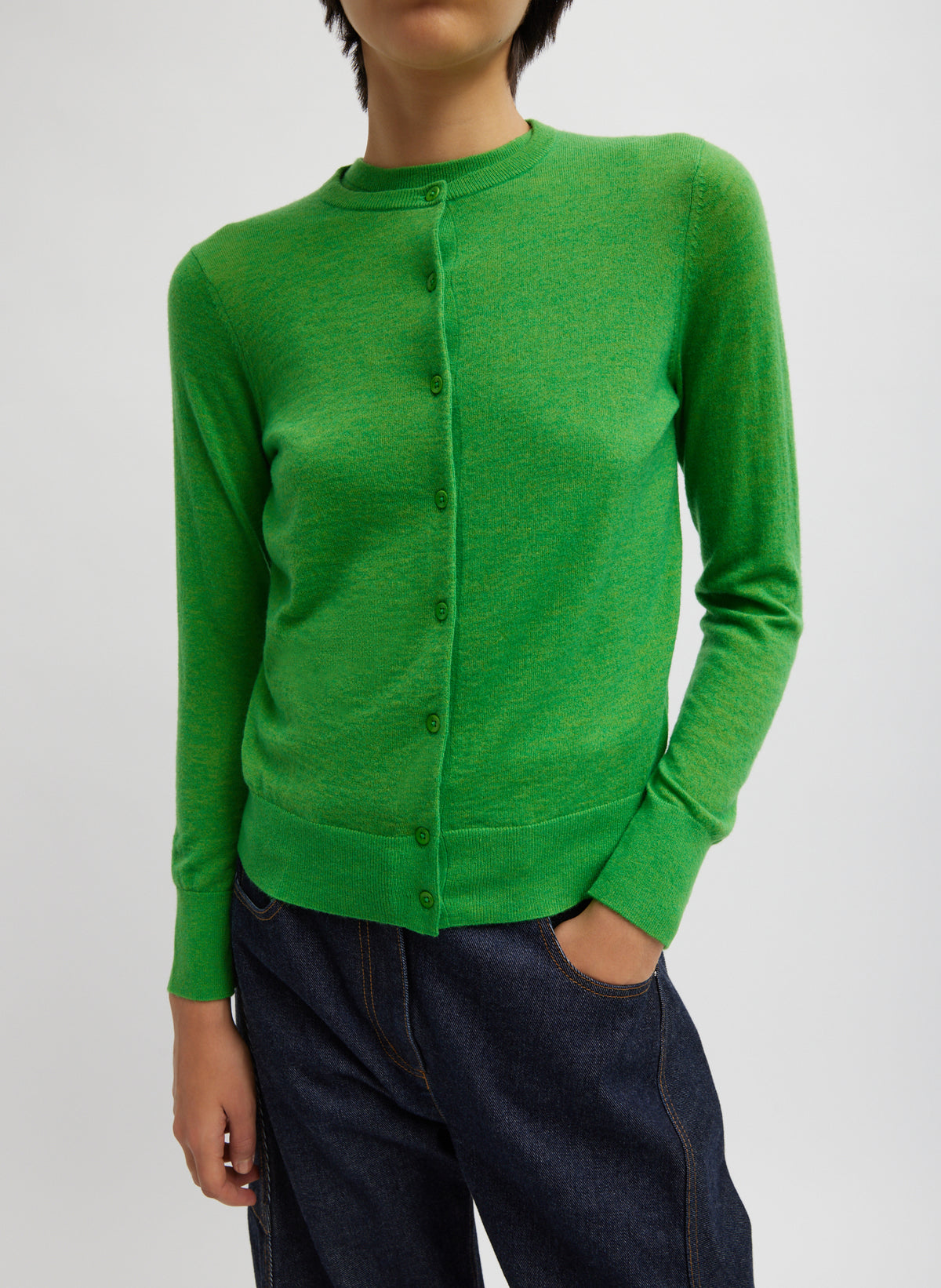 Skinlike Mercerized Wool Shrunken Cardigan – Tibi Official