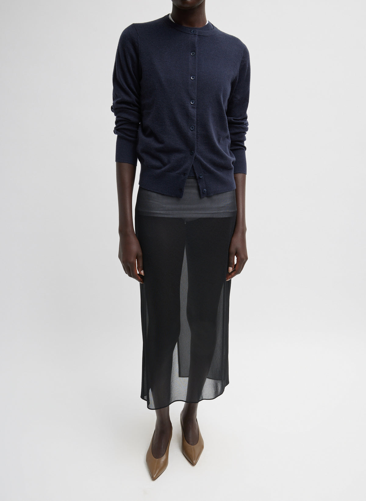 Skinlike Mercerized Wool Shrunken Cardigan – Tibi Official