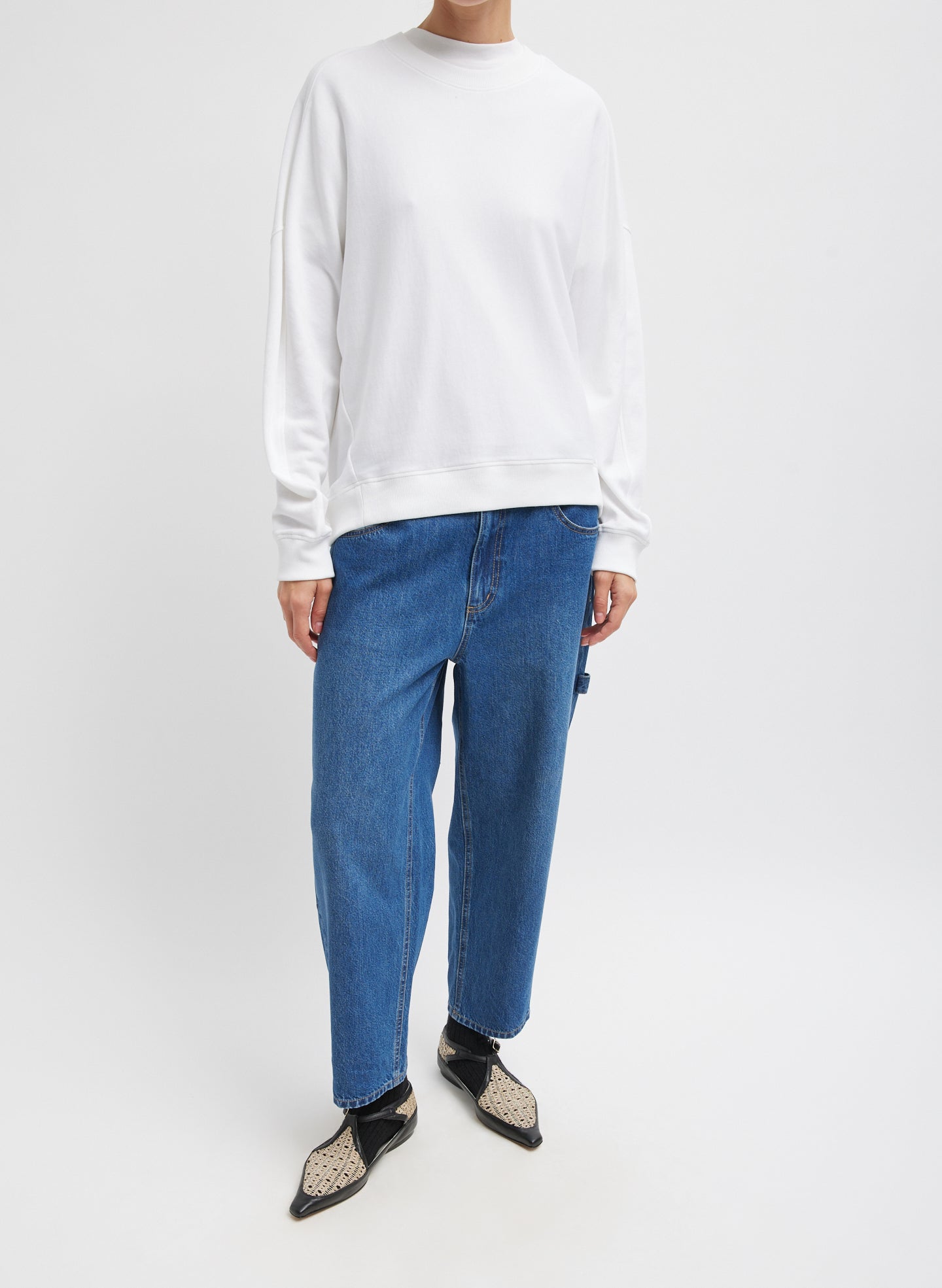 Light Weight Sweatshirting Crewneck Sweatshirt – Tibi Official