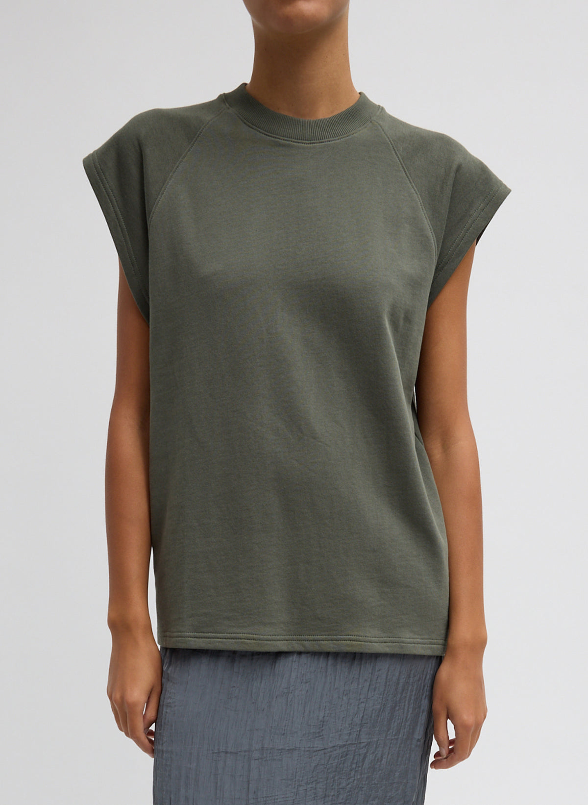 Light Weight Sweatshirting Sleeveless Easy Top – Tibi Official