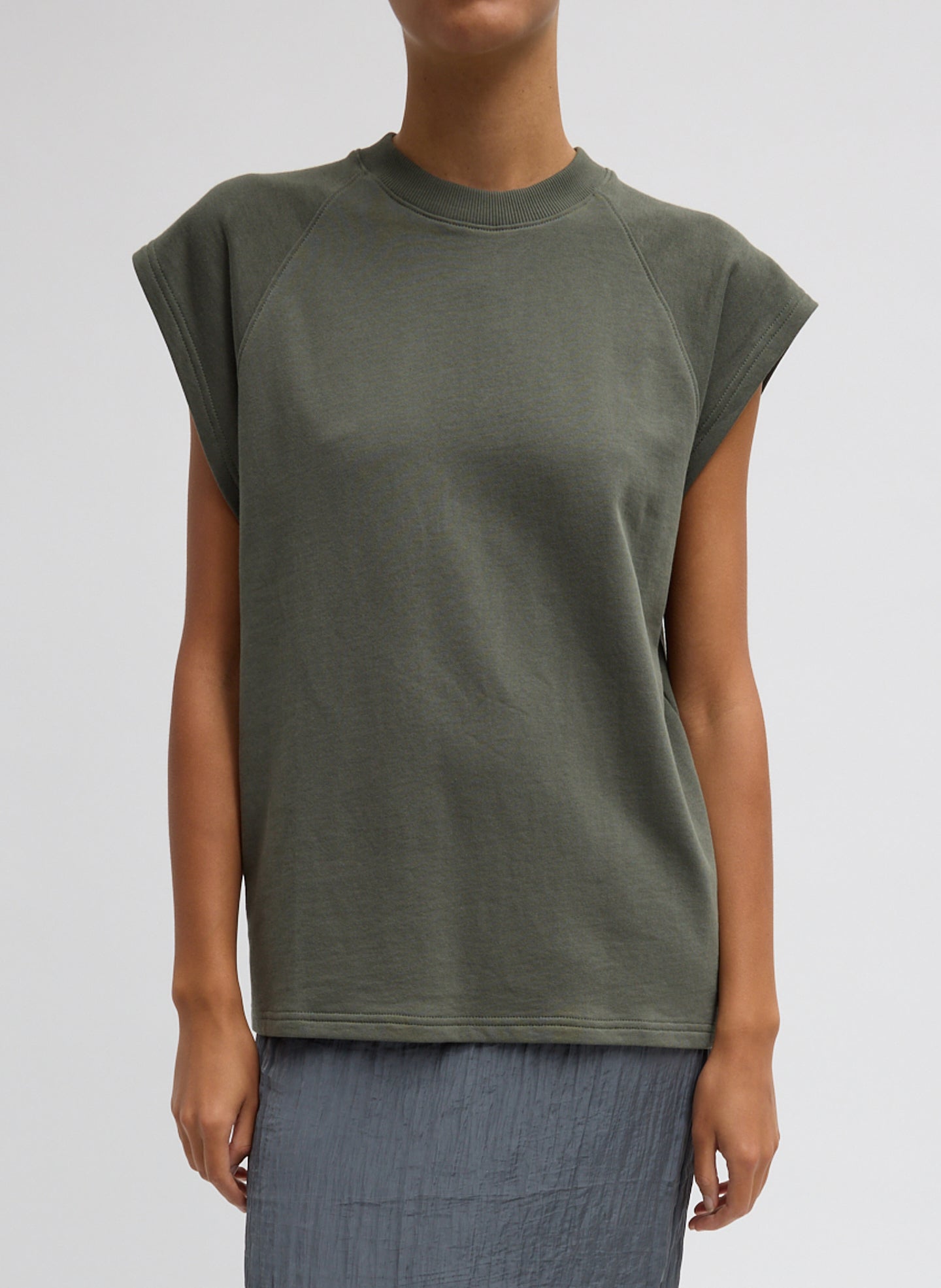 Light Weight Sweatshirting Sleeveless Easy Top – Tibi Official