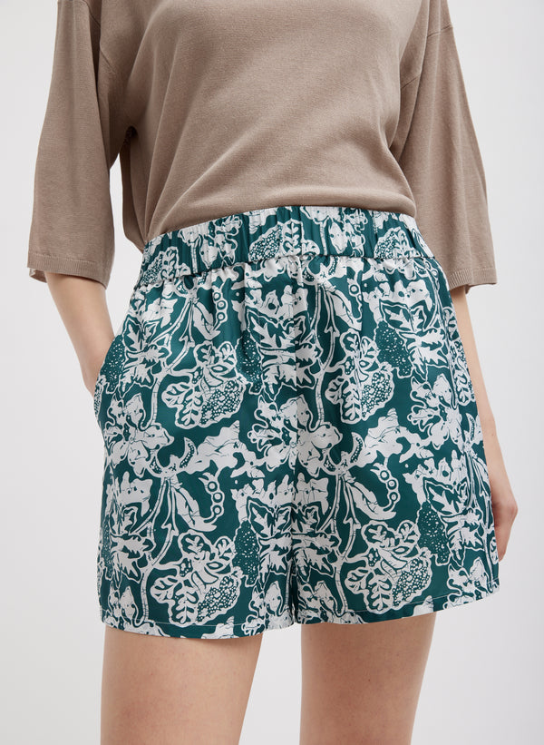 Recycled Nylon Batik Pull On Shorts – Tibi Official