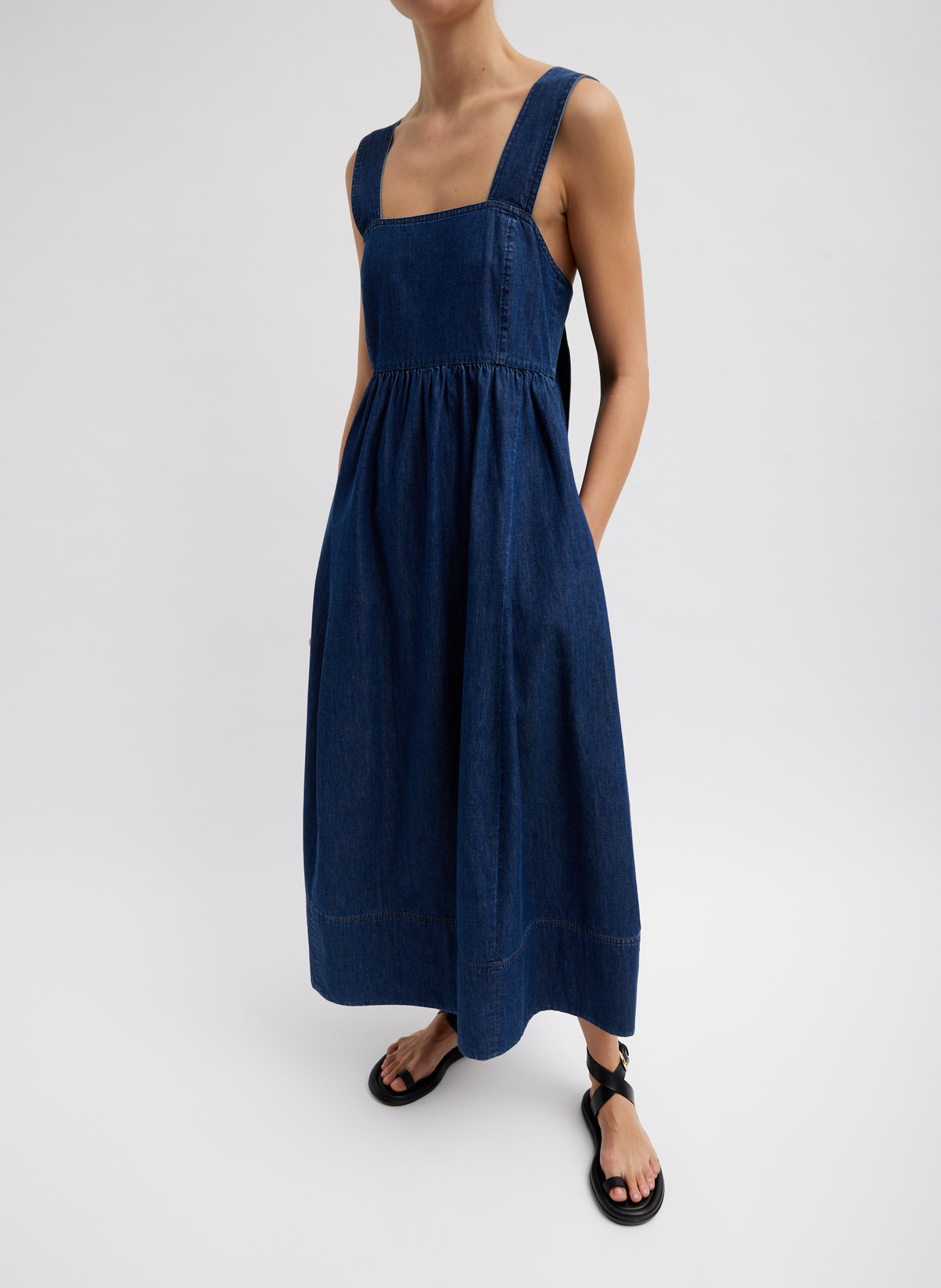 Light Weight Stone Wash Sculpted Dress – Tibi Official