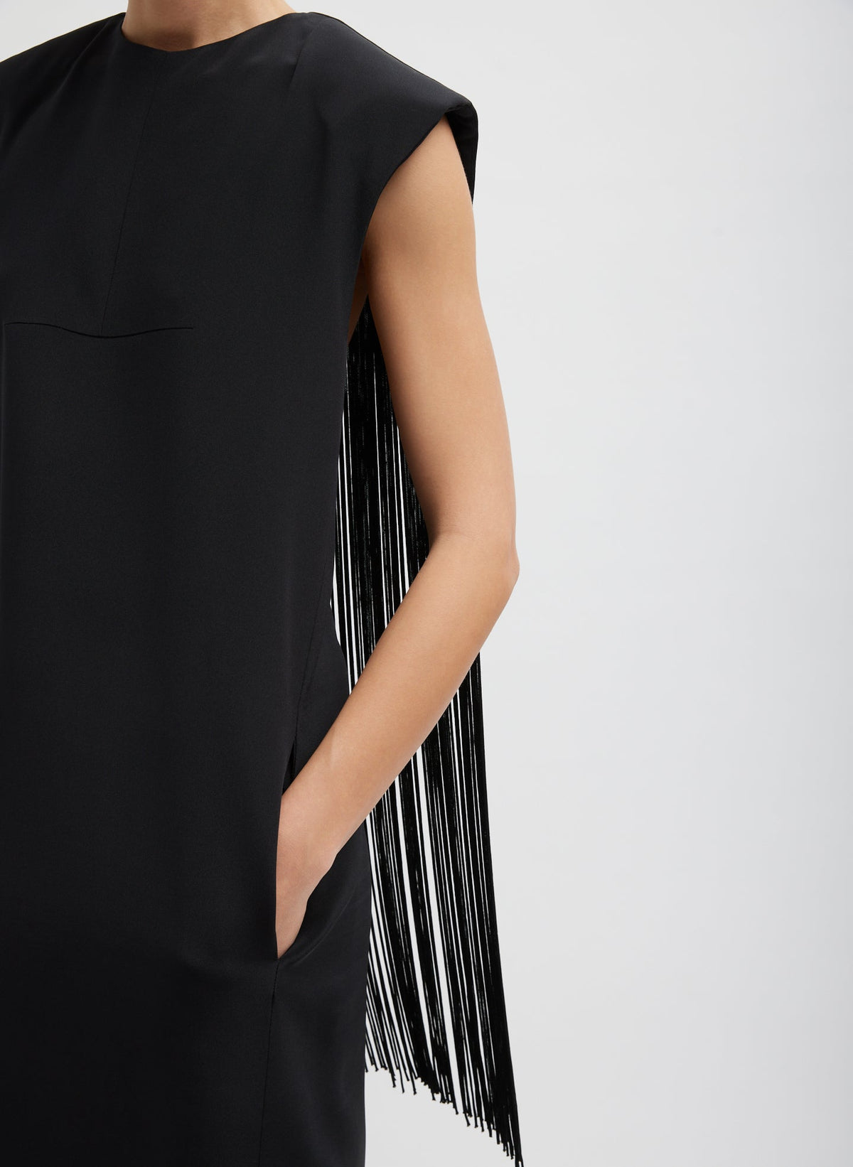4-Ply Silk Fringed Dress – Tibi Official