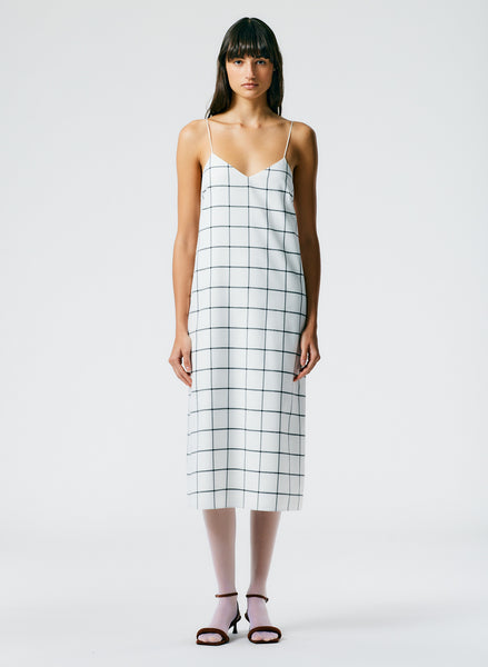 Windowpane Techy Twill Slip Dress – Tibi Official