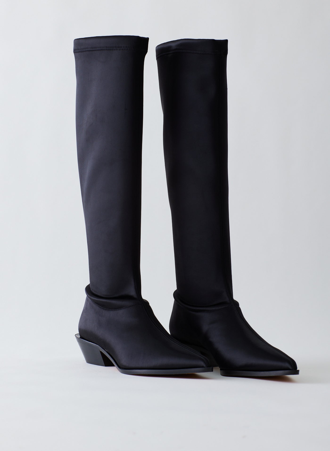 Satin Stretch Bronson Boot - Regular Calf – Tibi Official