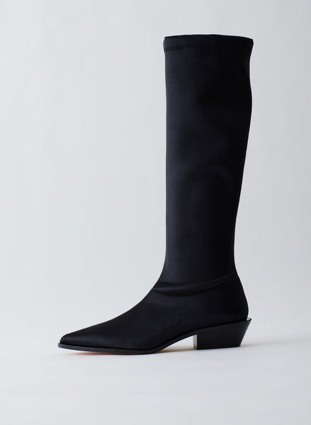 Satin Stretch Bronson Boot - Regular Calf – Tibi Official