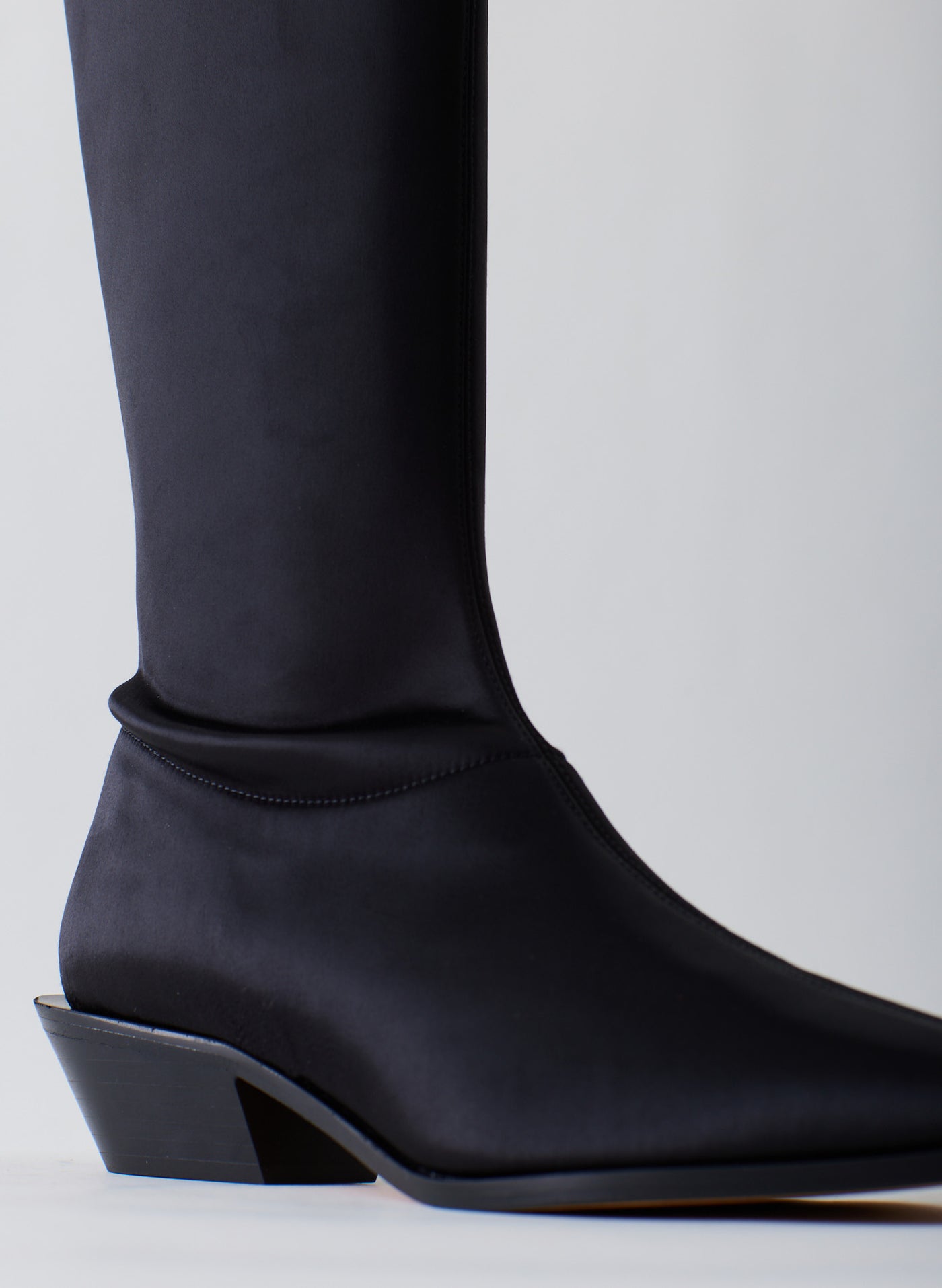 Satin Stretch Bronson Boot - Regular Calf – Tibi Official