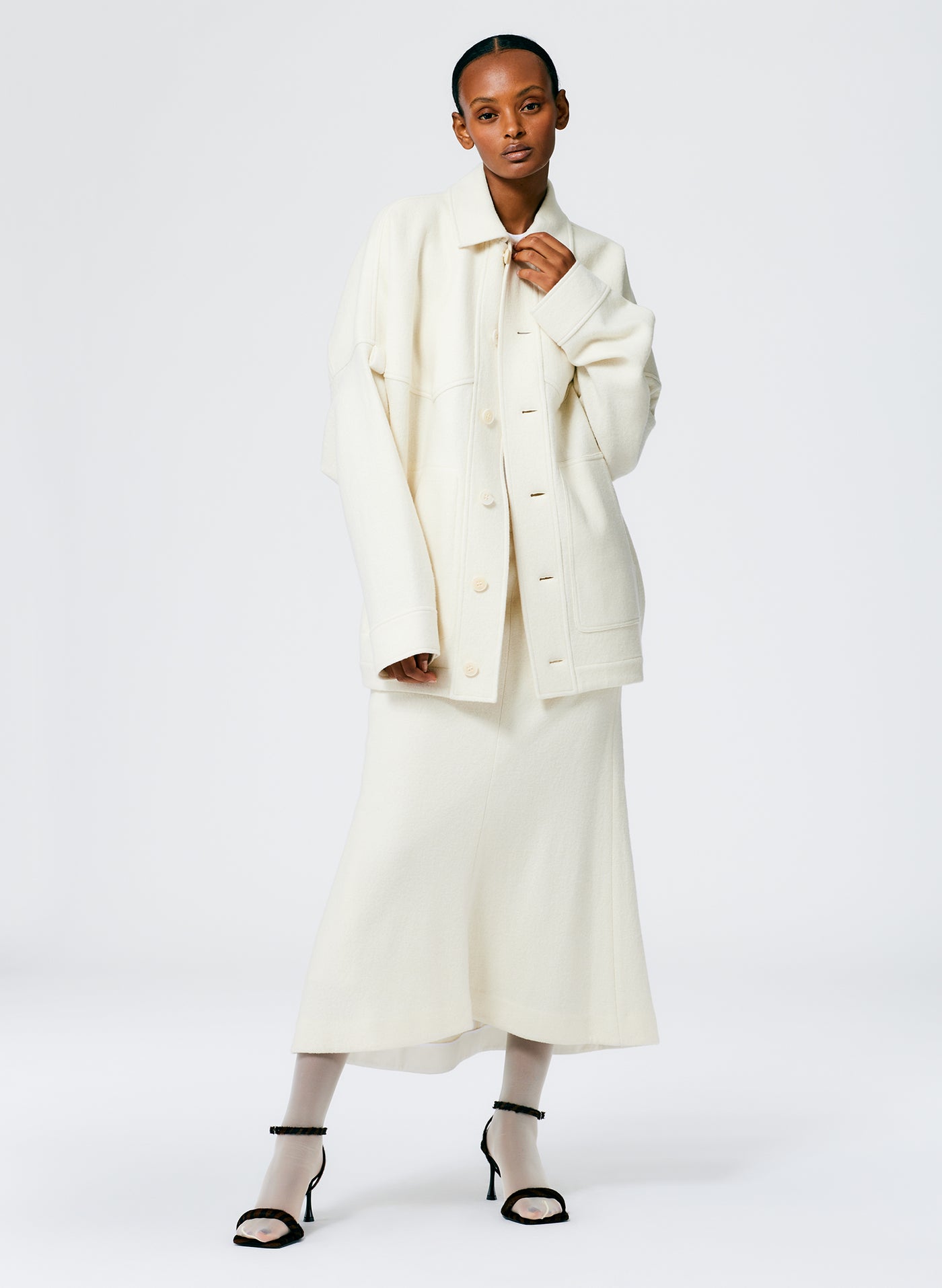 Boiled Wool Oversized Western Shirt Jacket – Tibi Official