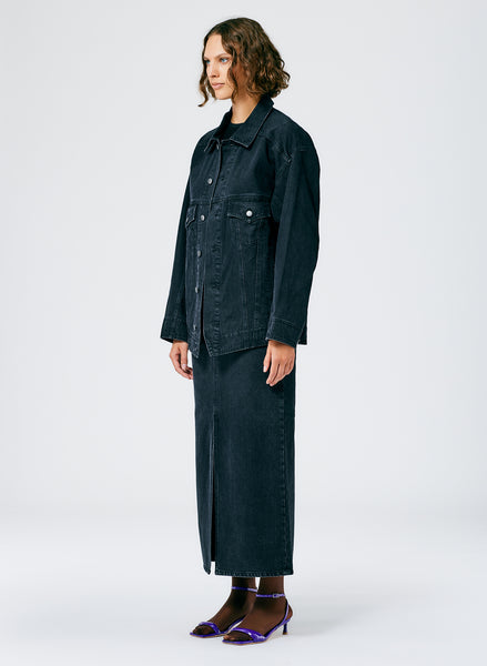 Black Denim Oversized Jacket – Tibi Official