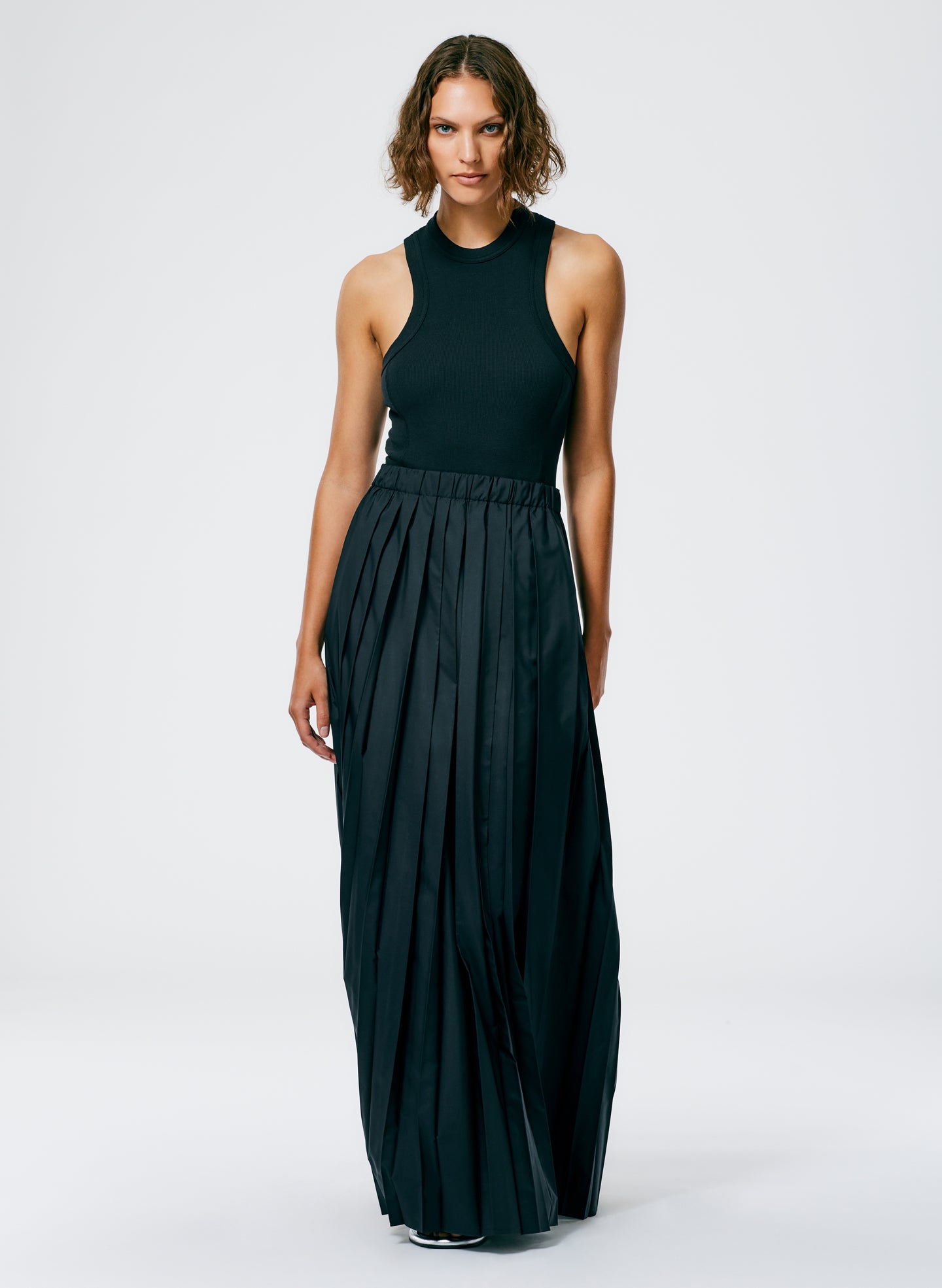 Italian Sporty Nylon Pleated Pull On Maxi Skirt – Tibi Official
