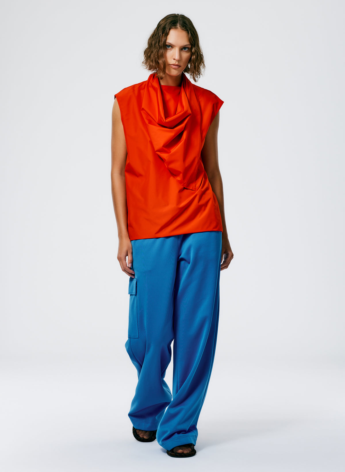 Italian Sporty Nylon Sleeveless Cocoon Top – Tibi Official