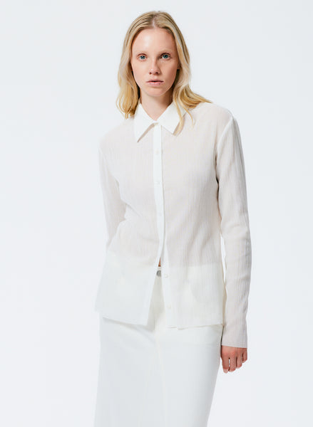 Crepe Gauze Long Sleeve Lean Shirt – Tibi Official