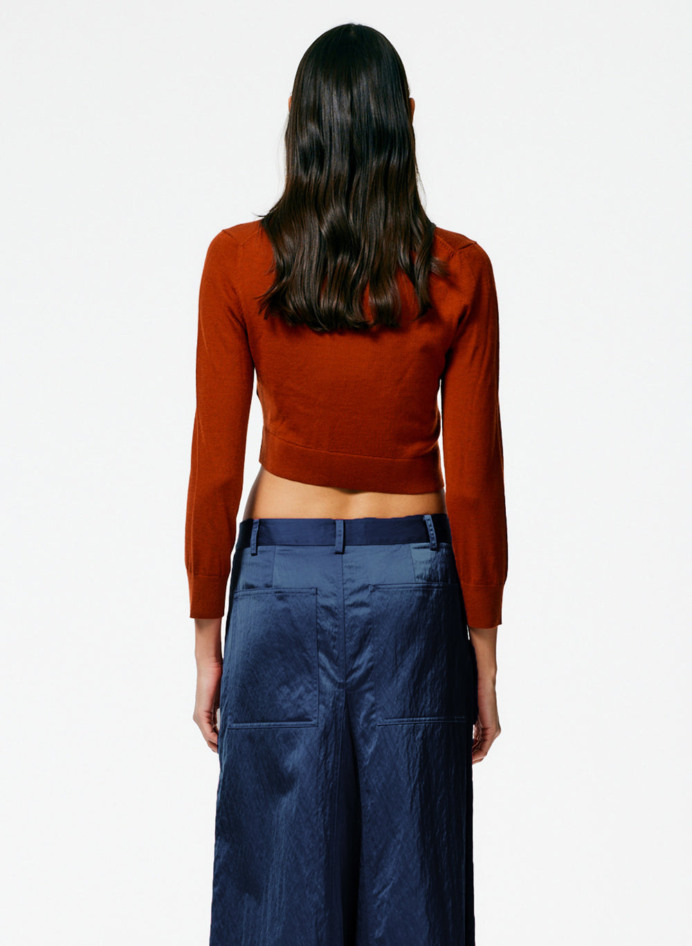 Cashmere Silk Super Cropped Asymmetrical Cardigan – Tibi Official