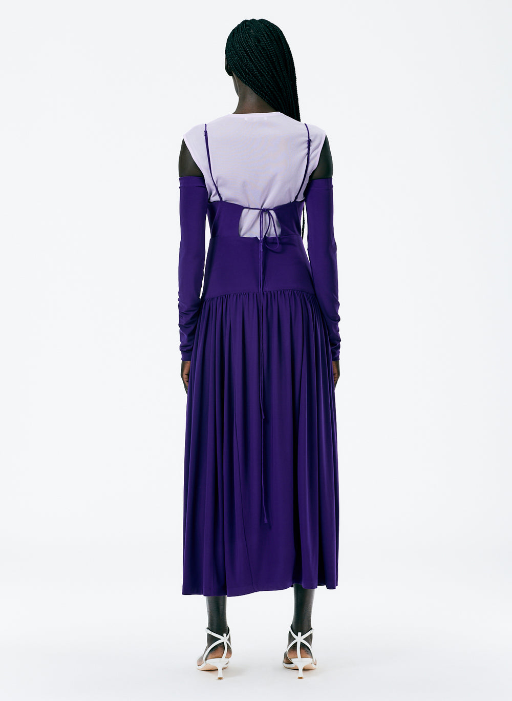 Drapey Jersey Cut Out Sculpted Shirred Dress – Tibi Official