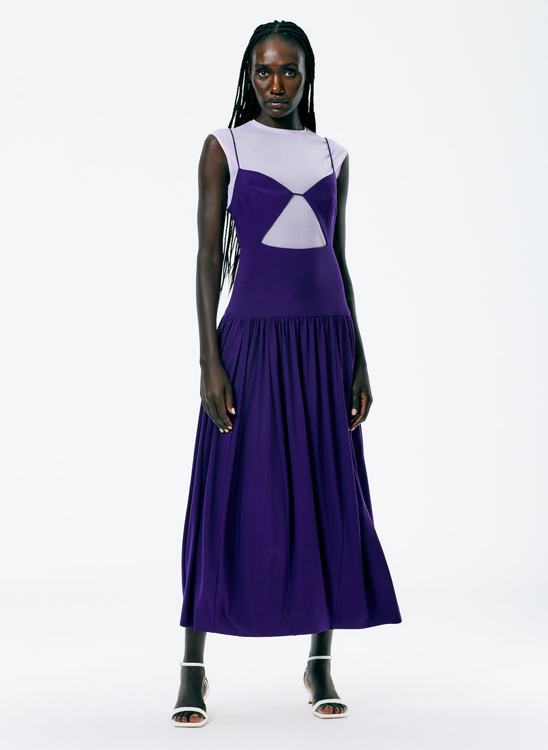 Drapey Jersey Cut Out Sculpted Shirred Dress – Tibi Official