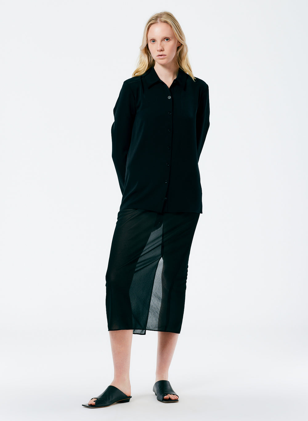 Sheer Gauze Maxi Pencil Skirt – Tibi Official